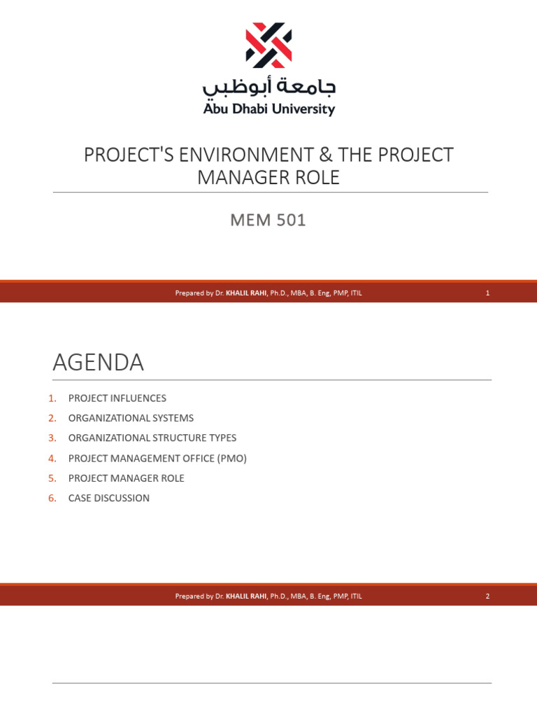 2 - MEM 501 - Project's Environment & The Project Manager Role | PDF ...