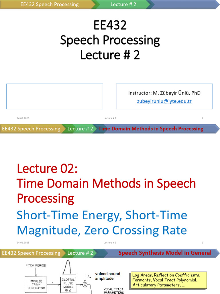 Time Domain Methods Speech Processing | PDF | Bandwidth (Signal ...