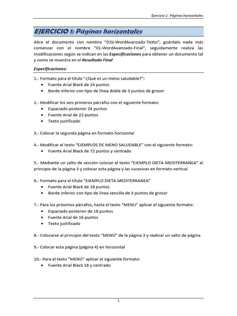 Formato de Documento en Word Avanzado | PDF