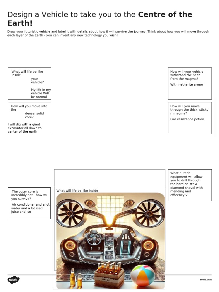 Design A Vehicle - Activity Sheet - Editable | PDF