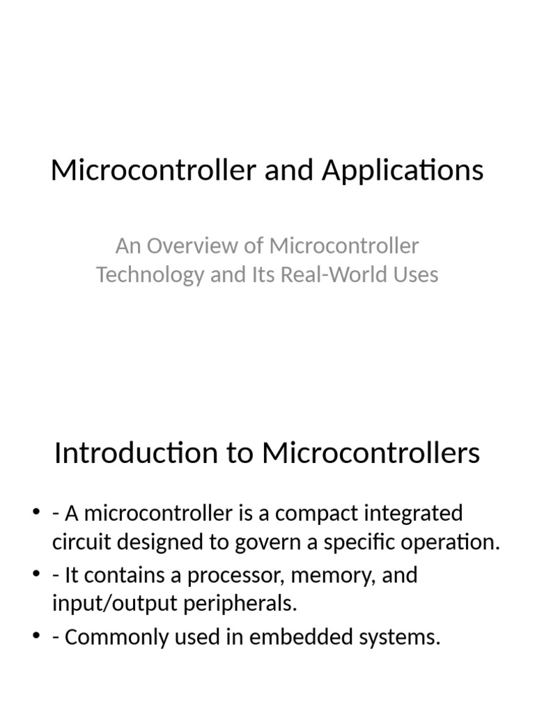 Microcontroller Applications Overview | PDF