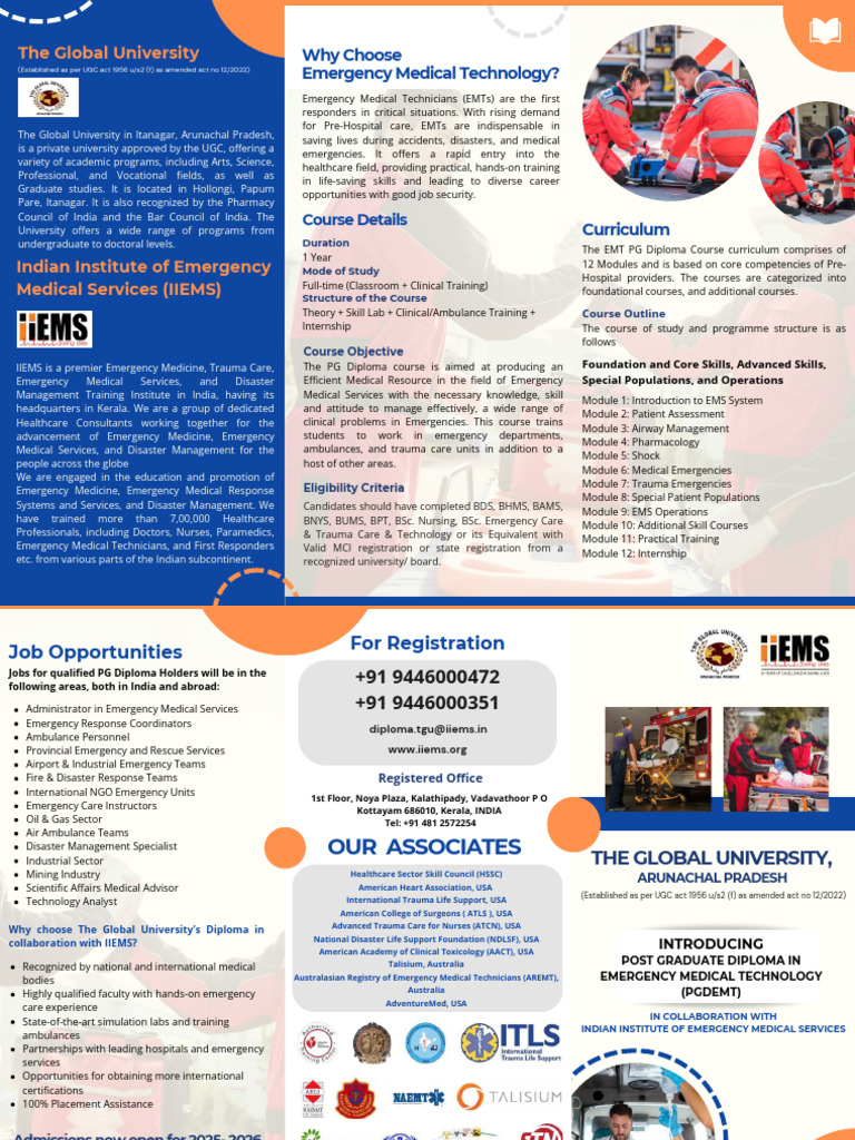 PG Diploma in Emergency Medical Tech | PDF | Emergency Medical Services ...