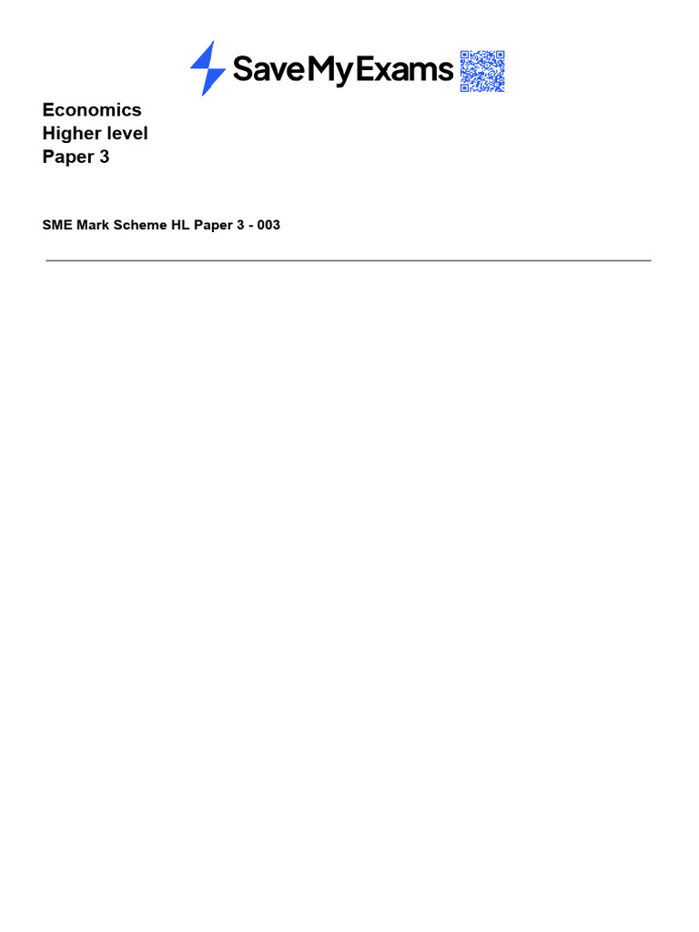 Economics HL Paper 3 Mark Scheme | PDF | Cost Of Living | Taxes
