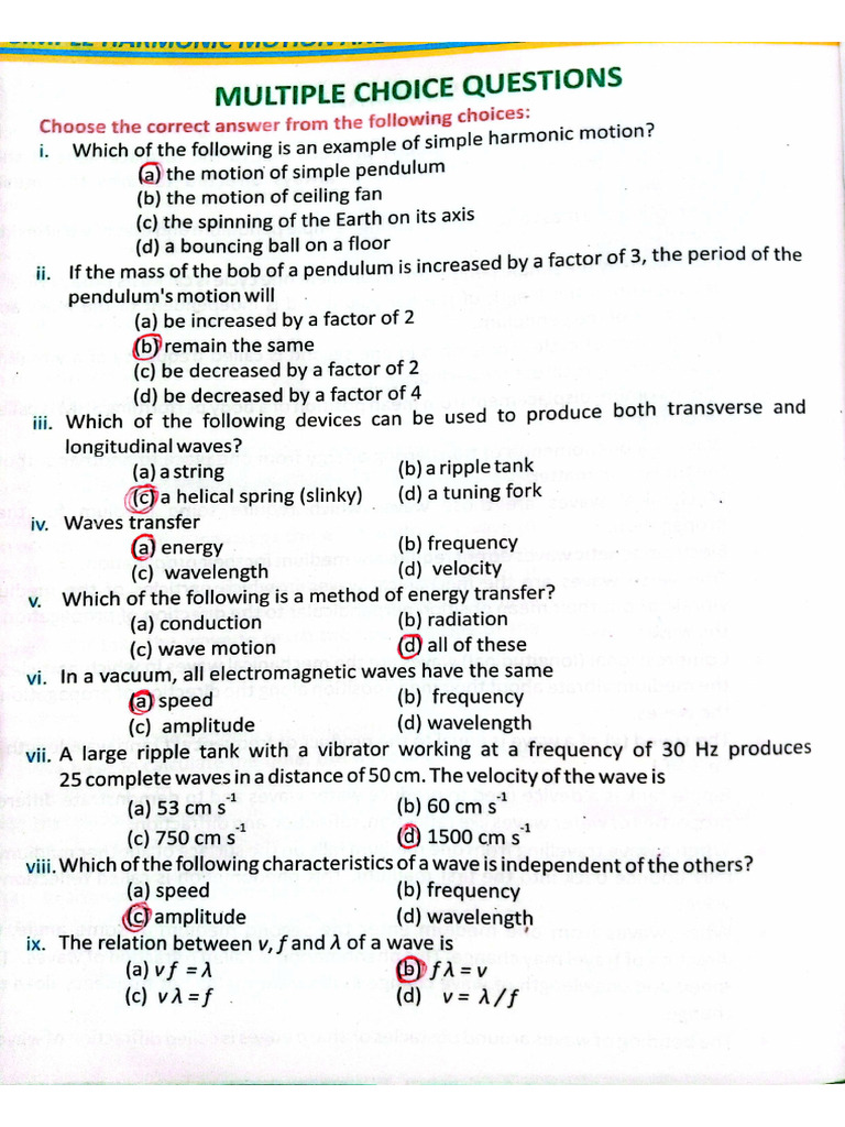 10th Physics Full Book Mcqs | PDF