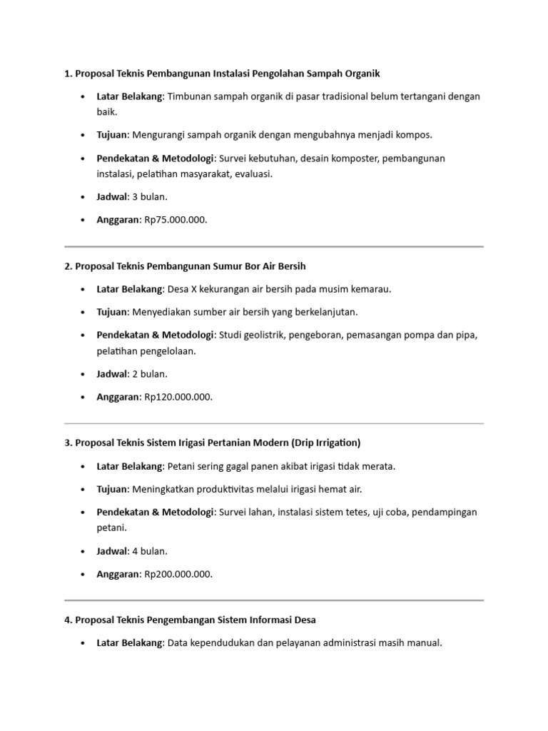 5 Contoh Proposal Teknis | PDF