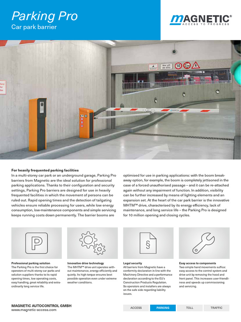 Magnetic Parking Pro System Overview | PDF | Parking Lot | Electrical ...