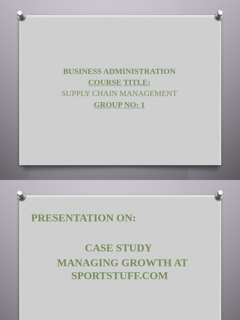Supply Chain Case Study: SportStuff.com | PDF | Management Accounting ...