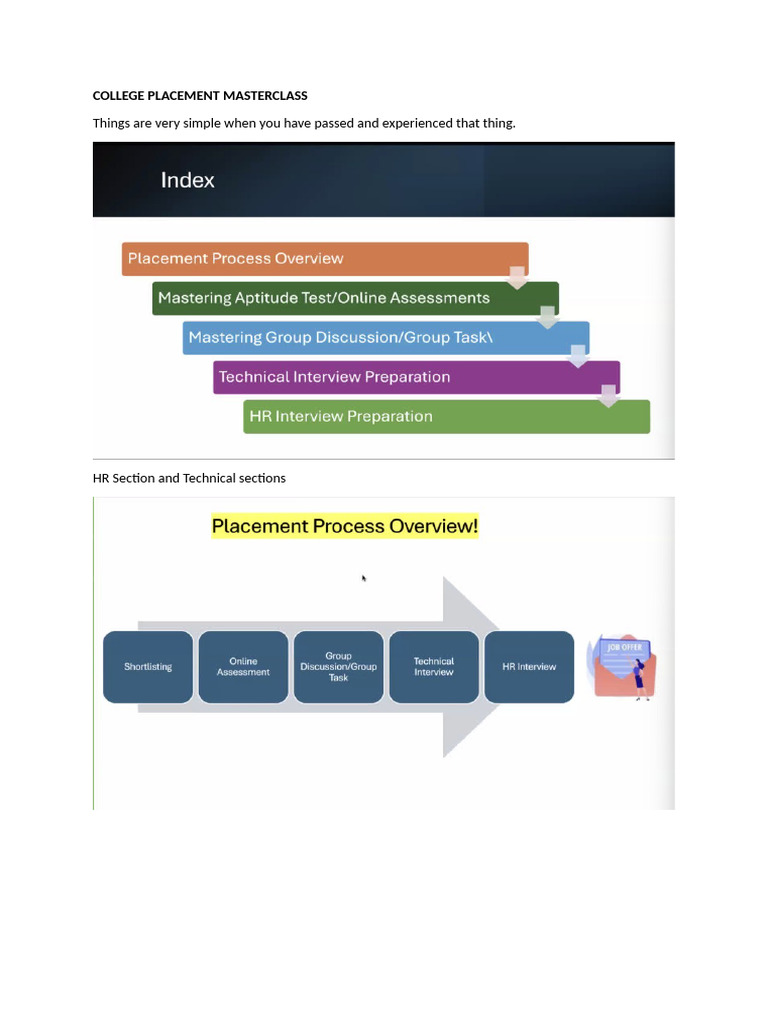 College Placement Masterclass | PDF