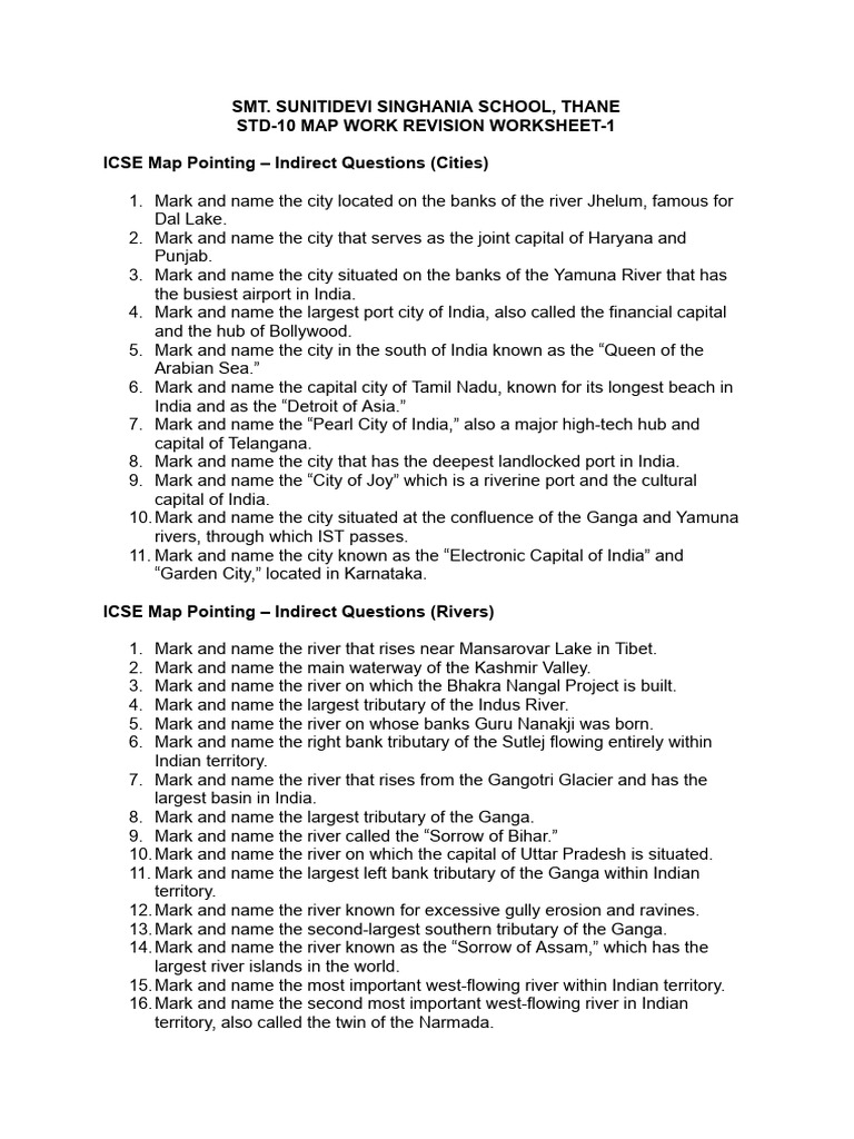 Map Pointing Worksheet.8.8.25 | PDF | Rain | Monsoon
