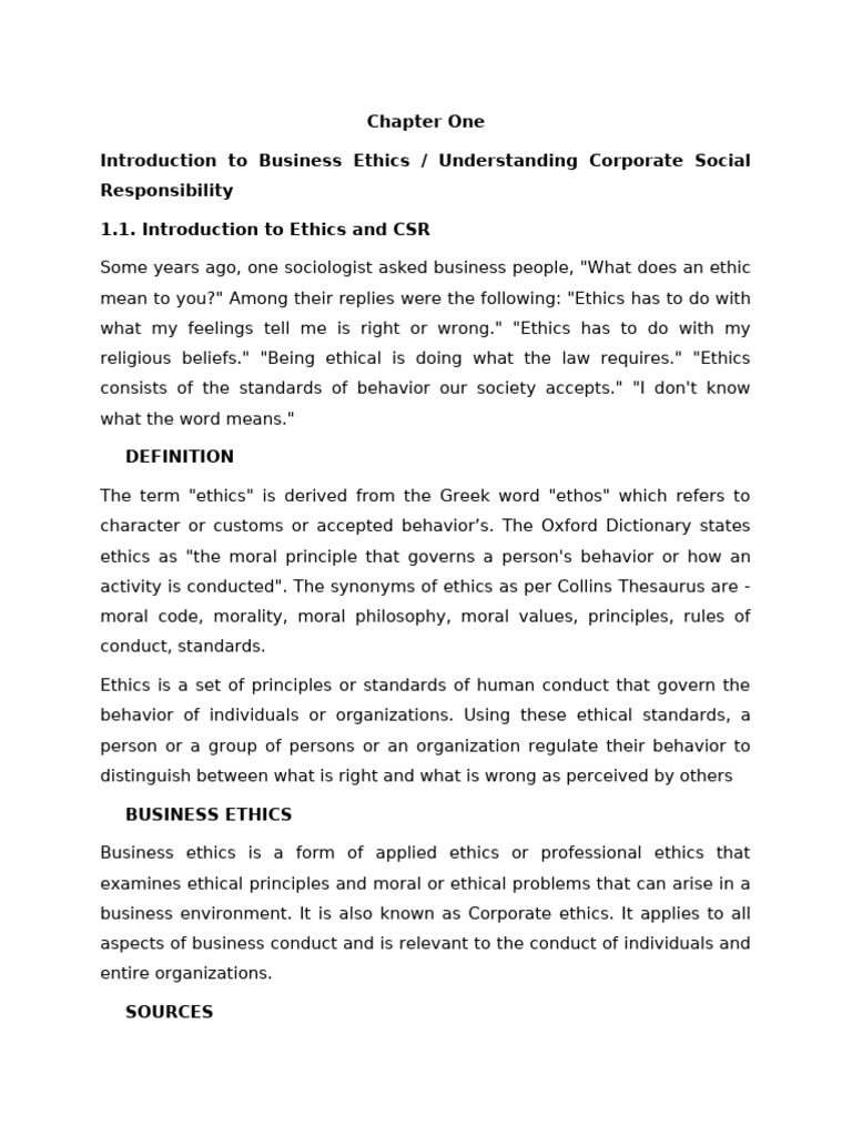 Business Ethics and Corporate Responsibility | PDF | Stocks | Morality