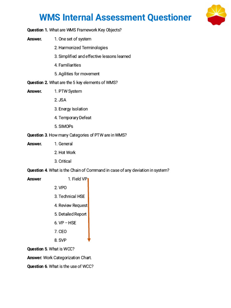 ADNOC WMS Exam Questions & Answers | PDF | Safety | Occupational Safety ...