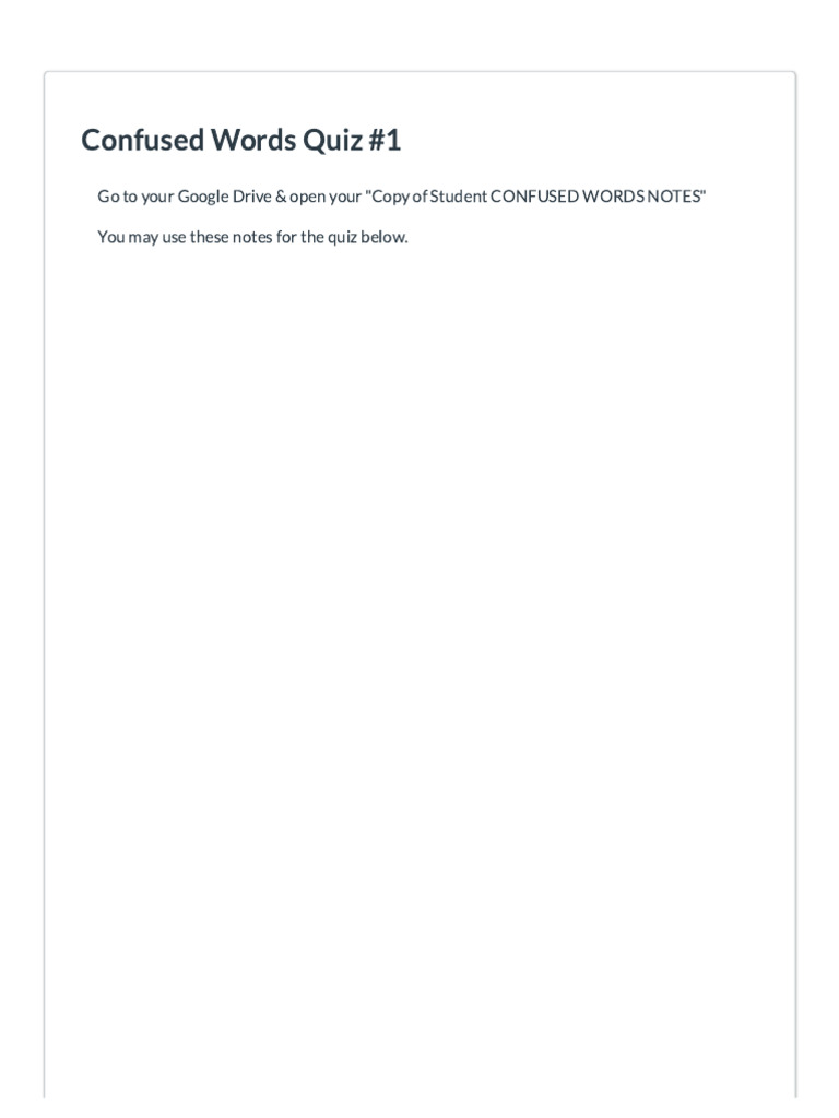 Confused Words Quiz #1better | PDF