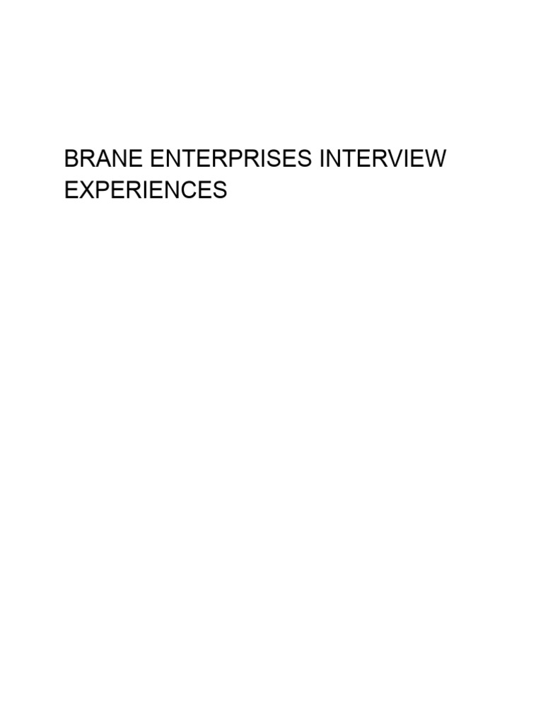 Brane SDE Interview Experiences | PDF | Multiple Choice | Computer ...