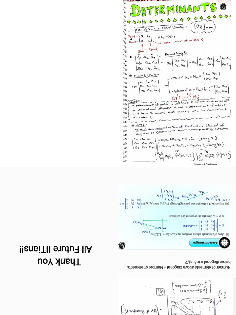 Determinants Handwritten Notes | PDF