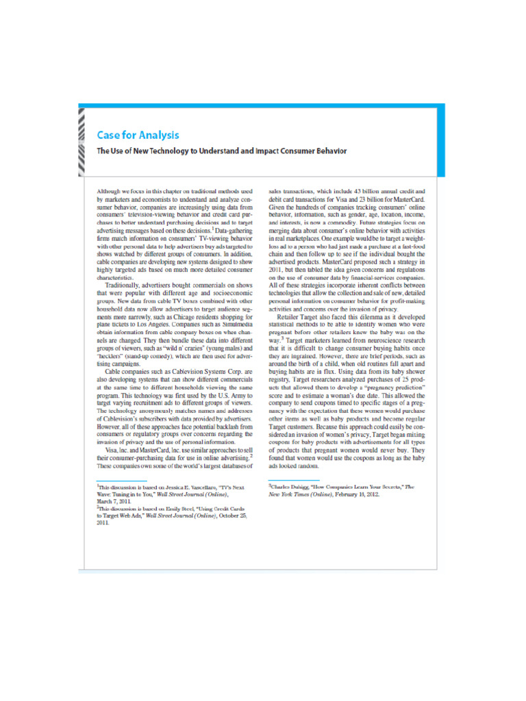 Case Study - Chapter 4 - Understanding Consumer Behaviour | PDF