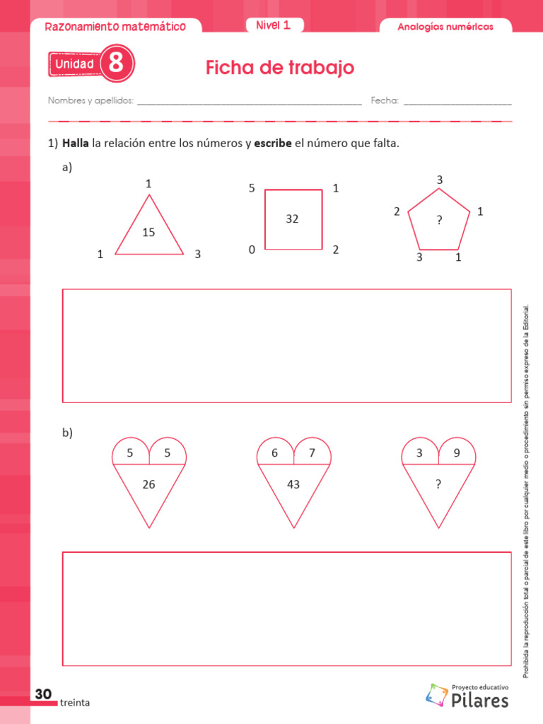 Razonamiento Matemático - 2do Grado - Unidad 8 (SR) | PDF