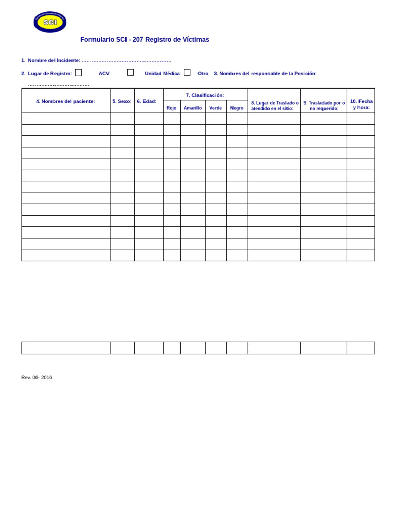 SCI - 207 Formulario Editable | PDF