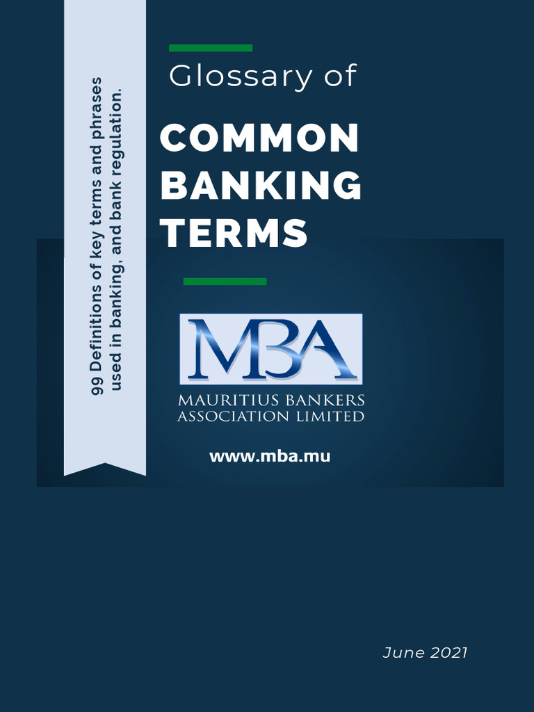Glossary of Common Banking Terms 2021 | PDF | Banks | Cheque