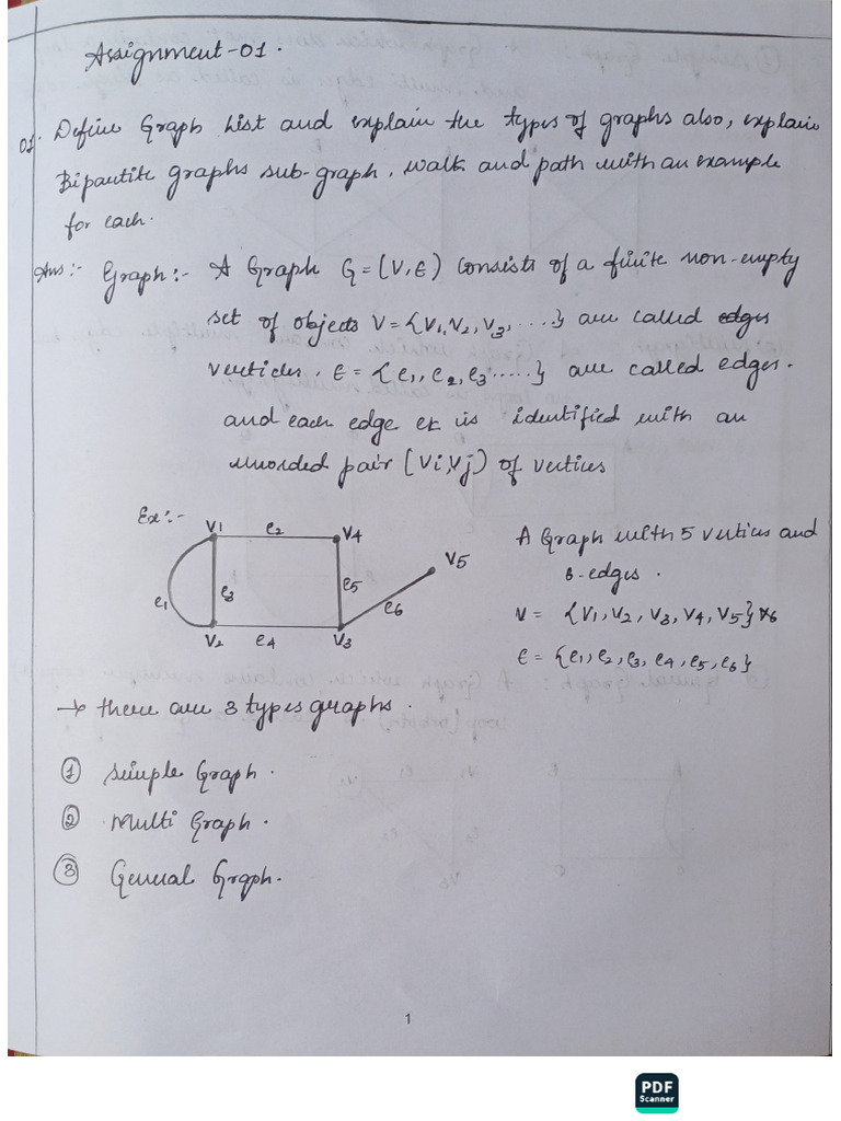 Graph Theory Assignment 1 Pdf