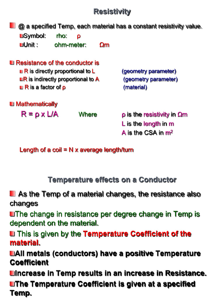 Resistivity Temp Coeff Notes | PDF