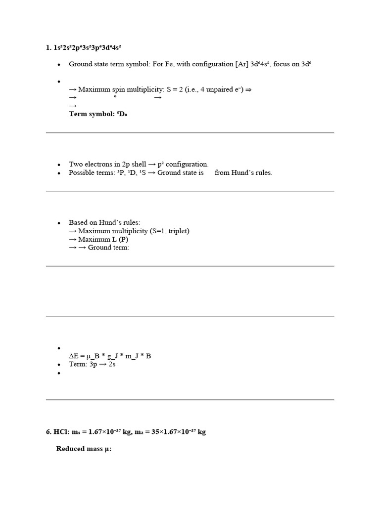 Electronic Configuration of Fe Atom | PDF | Electron Configuration ...