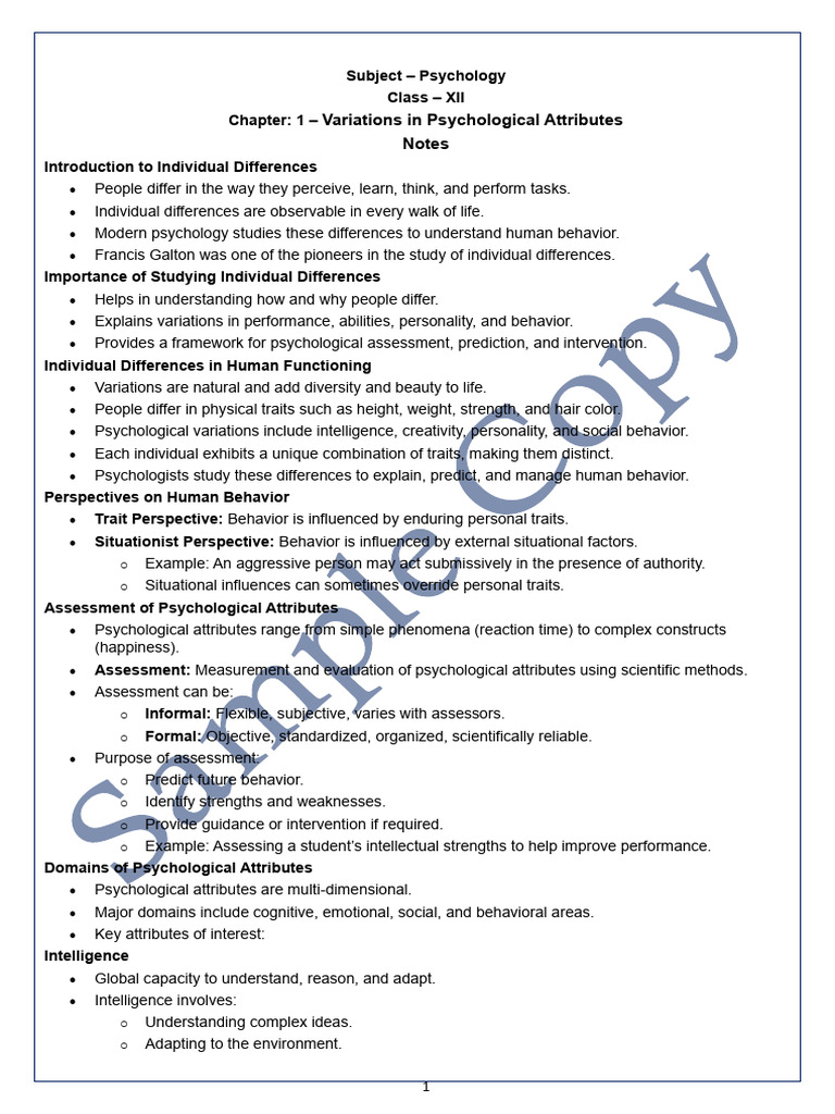 Understanding Individual Differences in Psychology | PDF | Intelligence ...