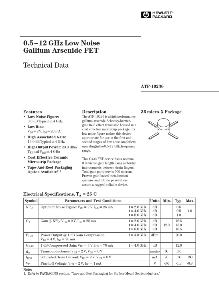 Atf 10236 | PDF | Field Effect Transistor | Gallium Arsenide
