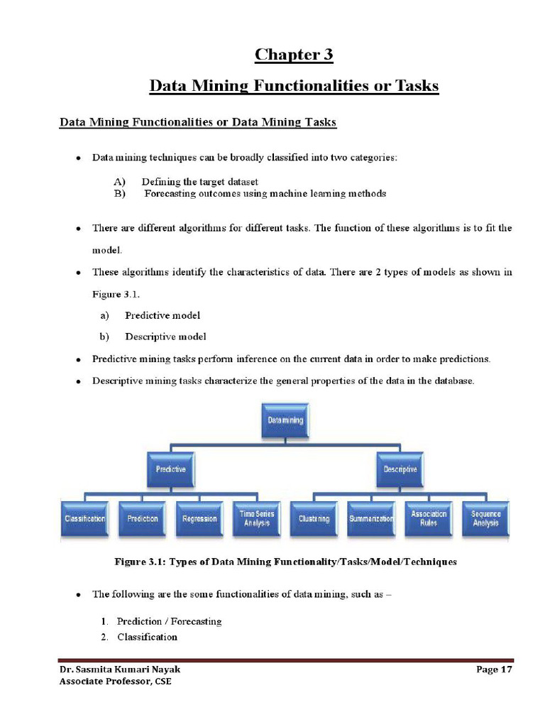 Module 1-Ch 3 - Data Mining Functionalities | PDF