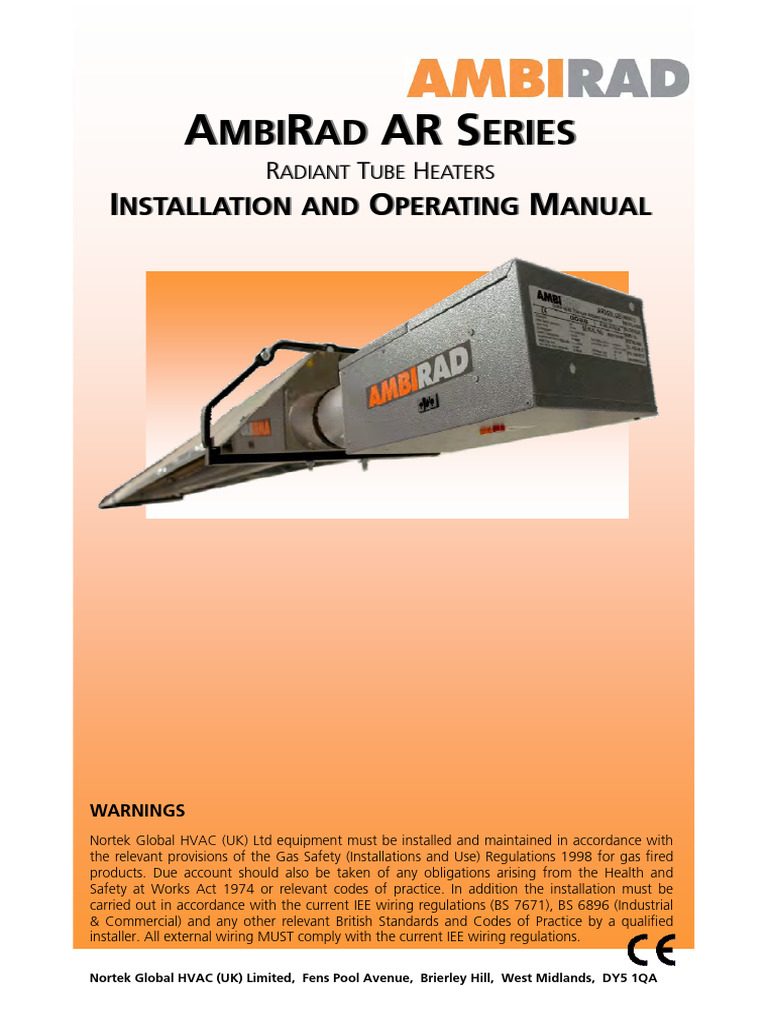 AmbiRad, AR ARE, Installation Manual, en 2014 09, GB AR E 079 0914 ...