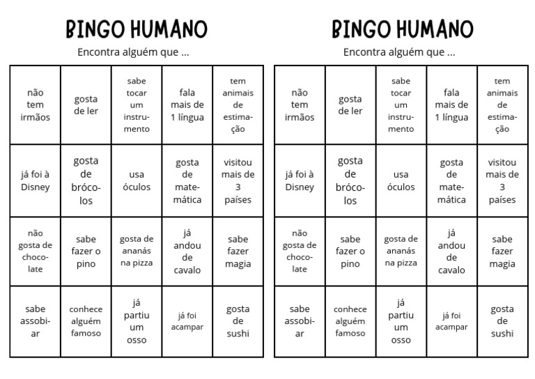 Bingo Humano | PDF