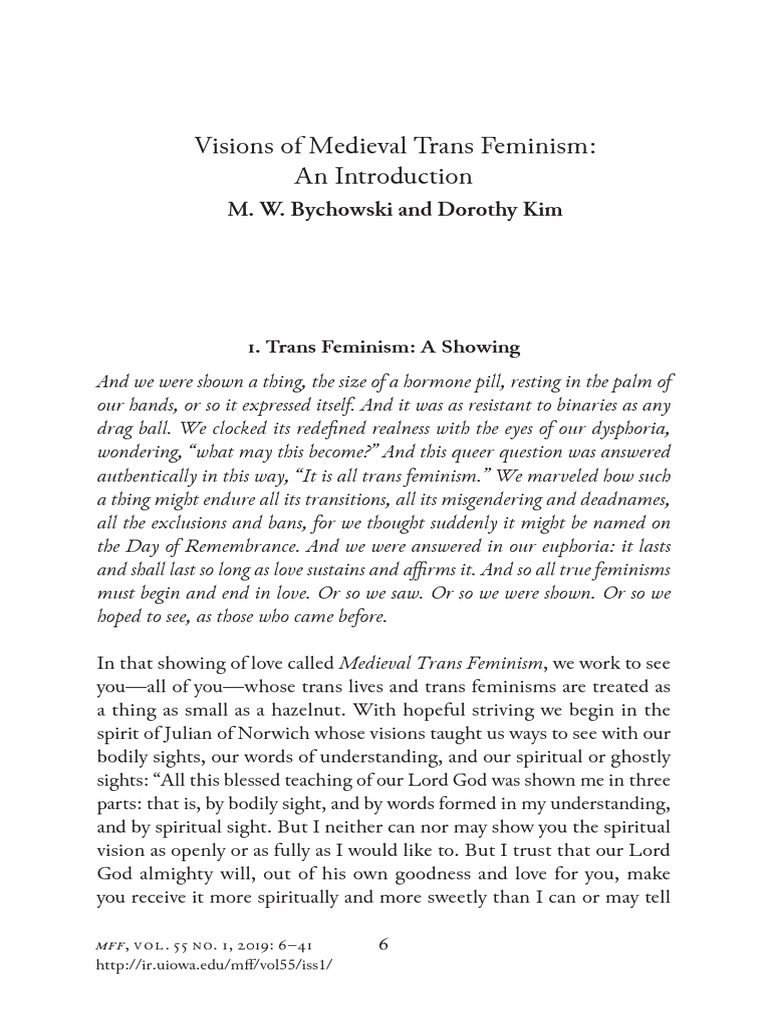 Medieval Trans Feminism Explored | PDF | Transgender | LGBTQIA+ Studies