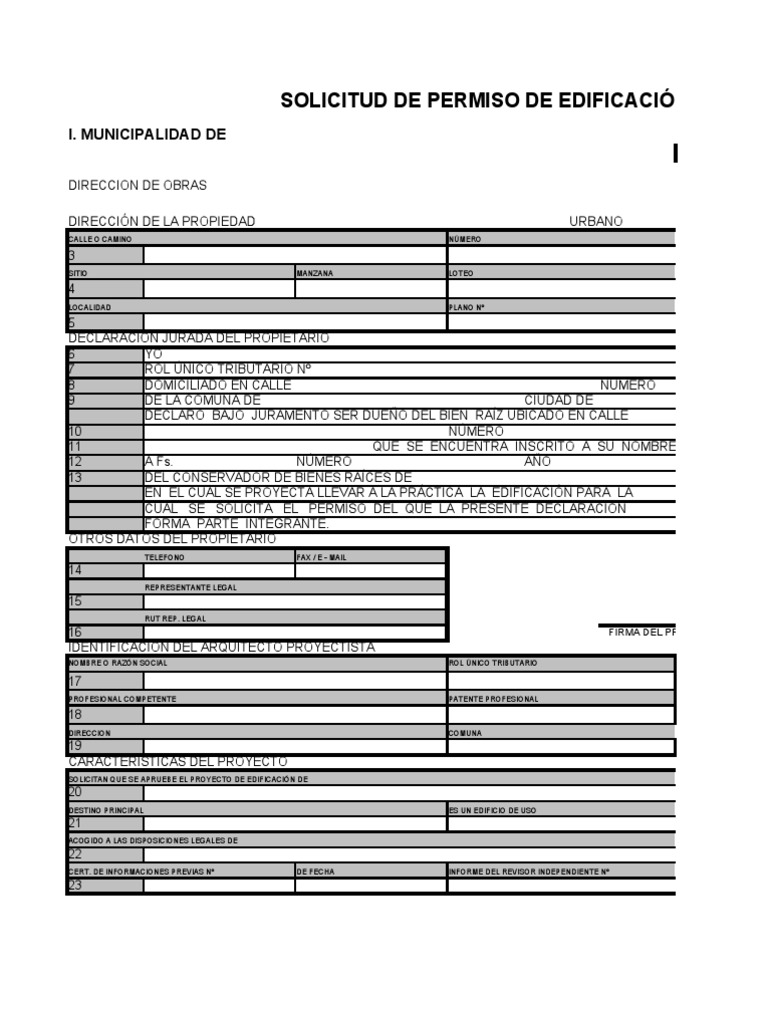 Solicitud de Permiso de Edificación | Arquitecto | Propiedad