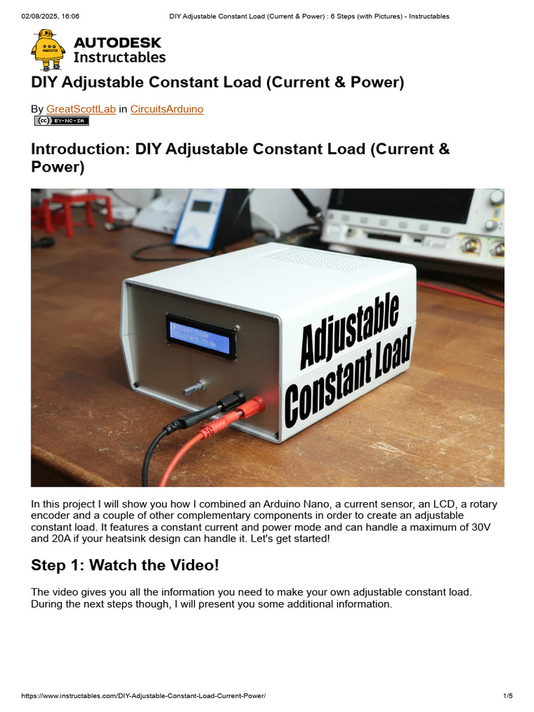 DIY Adjustable Constant Load (Current & Power) - 6 Steps (With Pictures ...