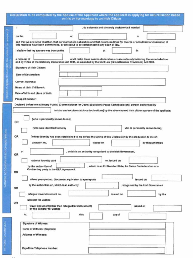 Spouse or Civil Partner Declaration | PDF