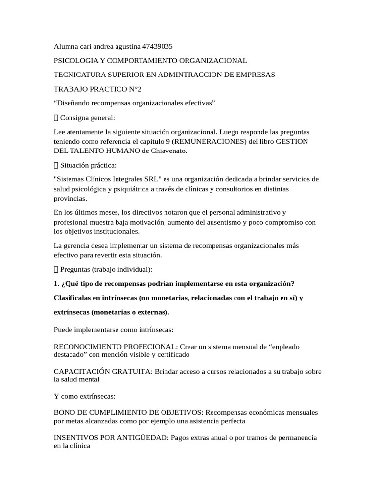 Recompensas Organizacionales Efectivas | PDF | Salario | Motivación