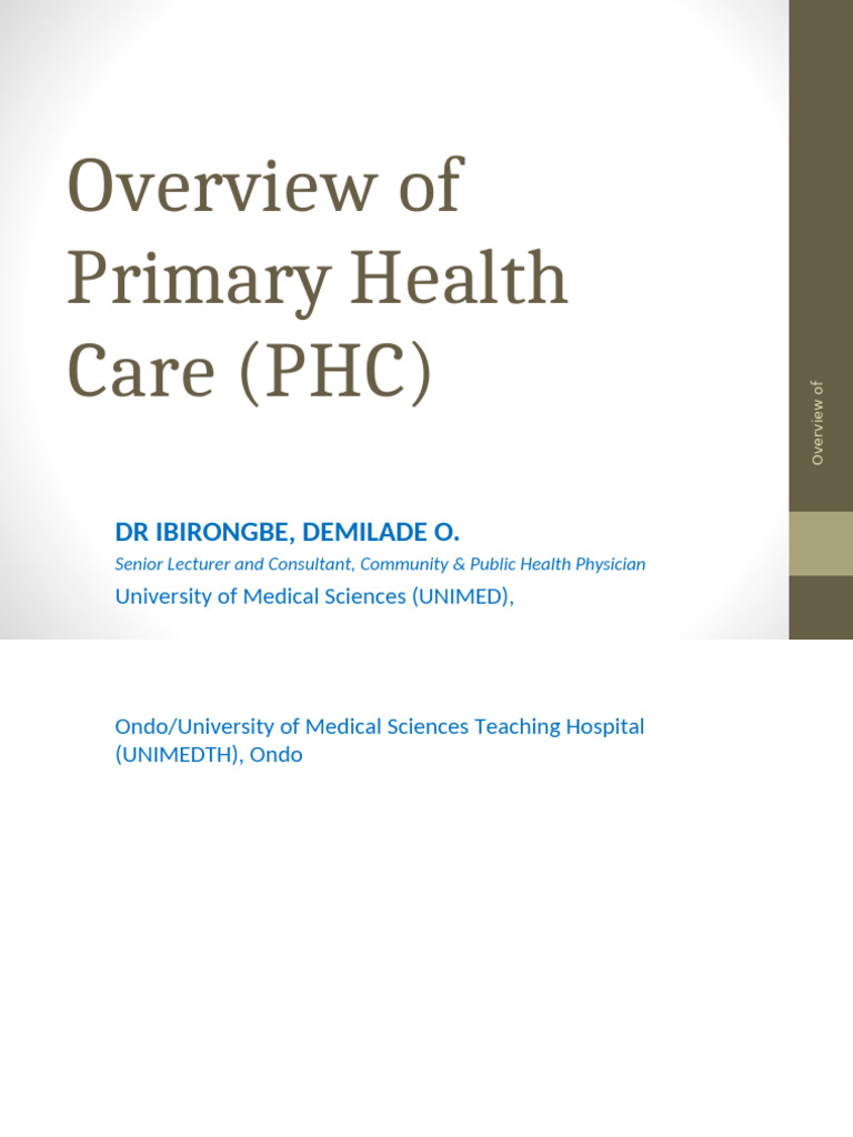 Overview PHC in Nigeria - 600L MBBS | PDF | Health Care | Social Programs