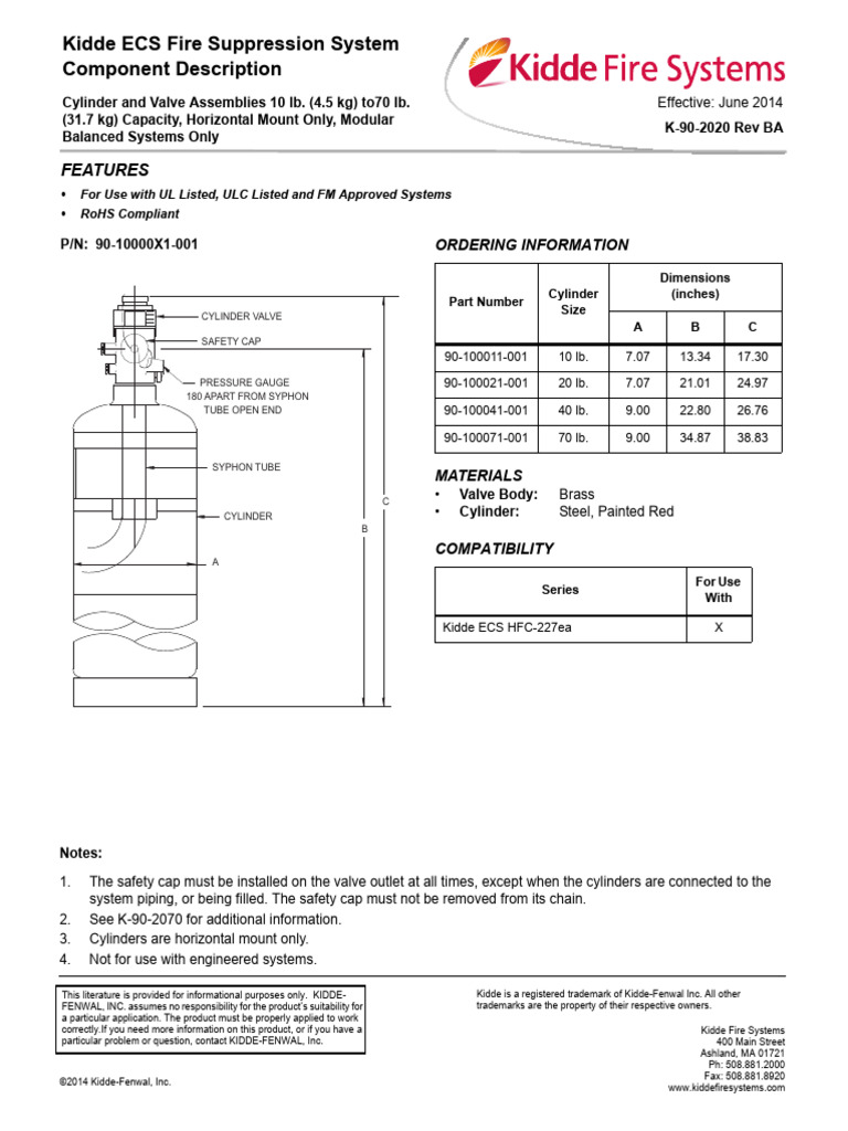 Kidde ECS Fire Suppression System Guide | PDF | Valve | Hydraulics