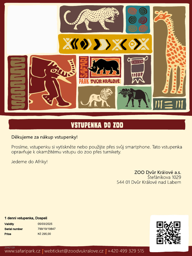 Bilet Zoo Czechy | PDF