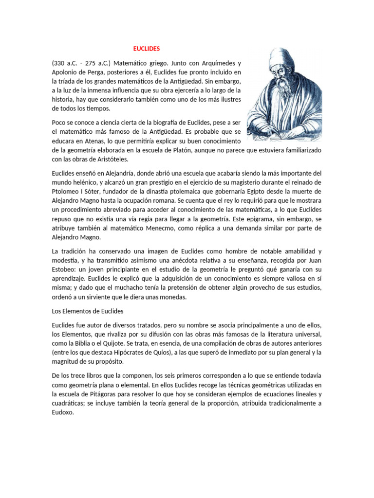 Euclides Arquimides y Apolonio | PDF | Euclides