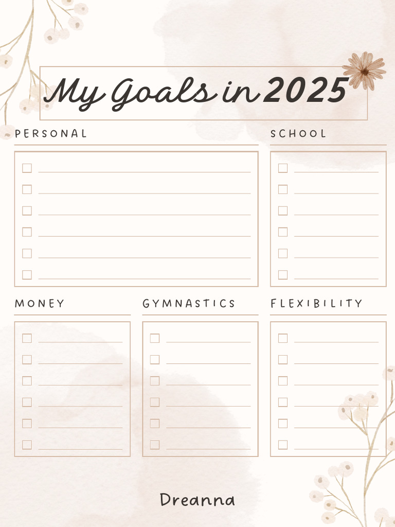 Dreanna 2025 Goals | PDF
