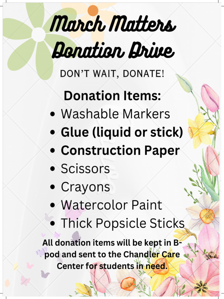 March Matters Donation Drive Flyer | PDF