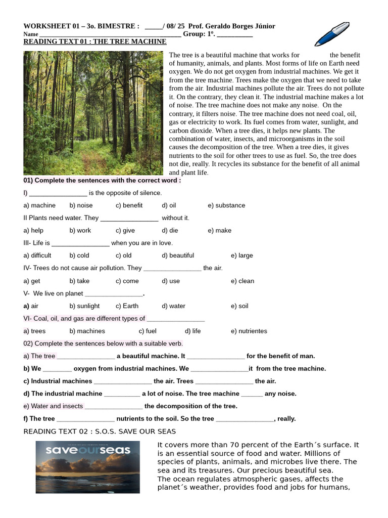 Environmental Awareness Worksheet | PDF | Soil | Water
