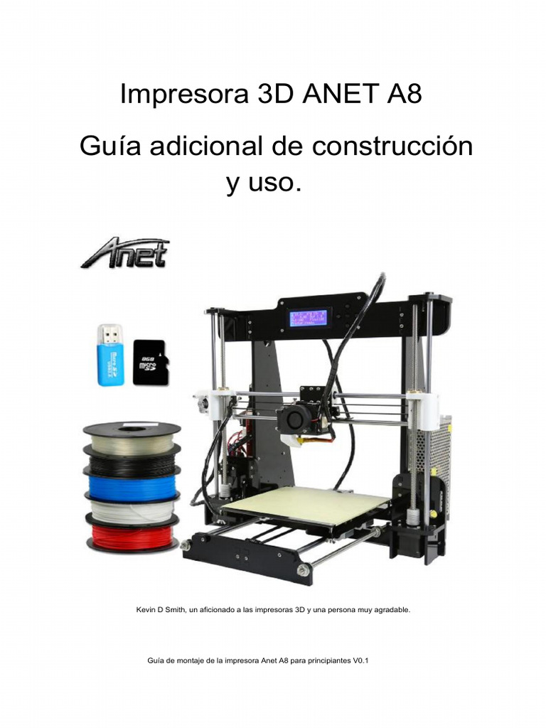 ANET - A8 - 3D - Printer - Newbie - Guide ESP | PDF | Fuente de alimentación | Impresión 3d