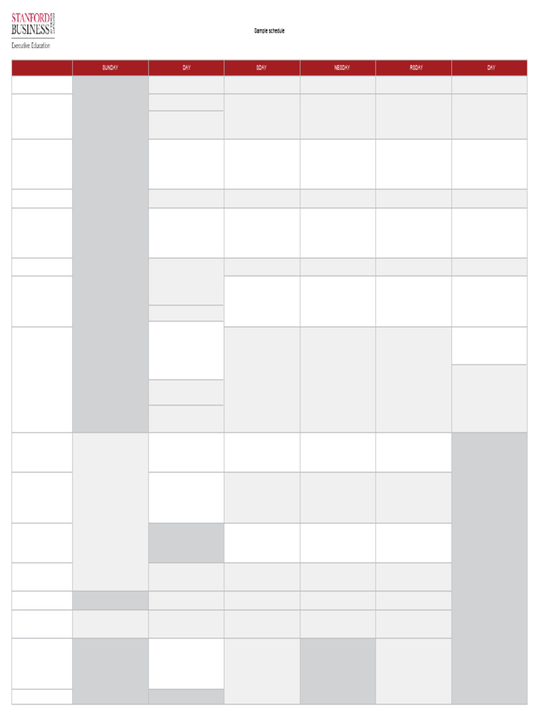 Stanford GSB Ee Sample Schedule Dir Private | PDF | Business Economics ...