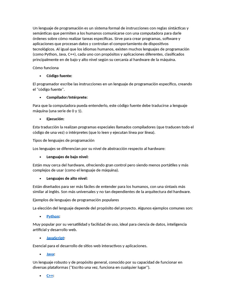 Lenguaje de Programacion 2 | PDF