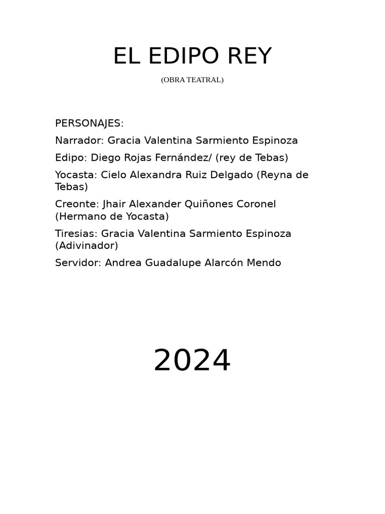 Edipo Rey: Tragedia y Destino en Tebas | PDF | Edipo | Mitología Boeotiana