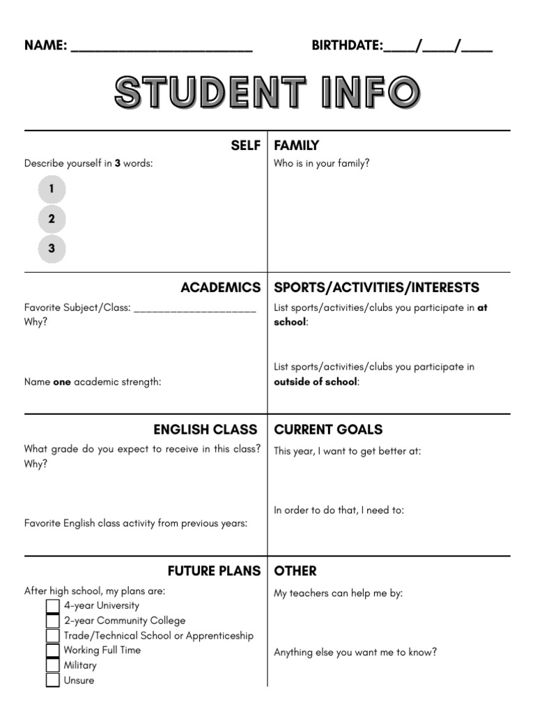 Student Info | PDF
