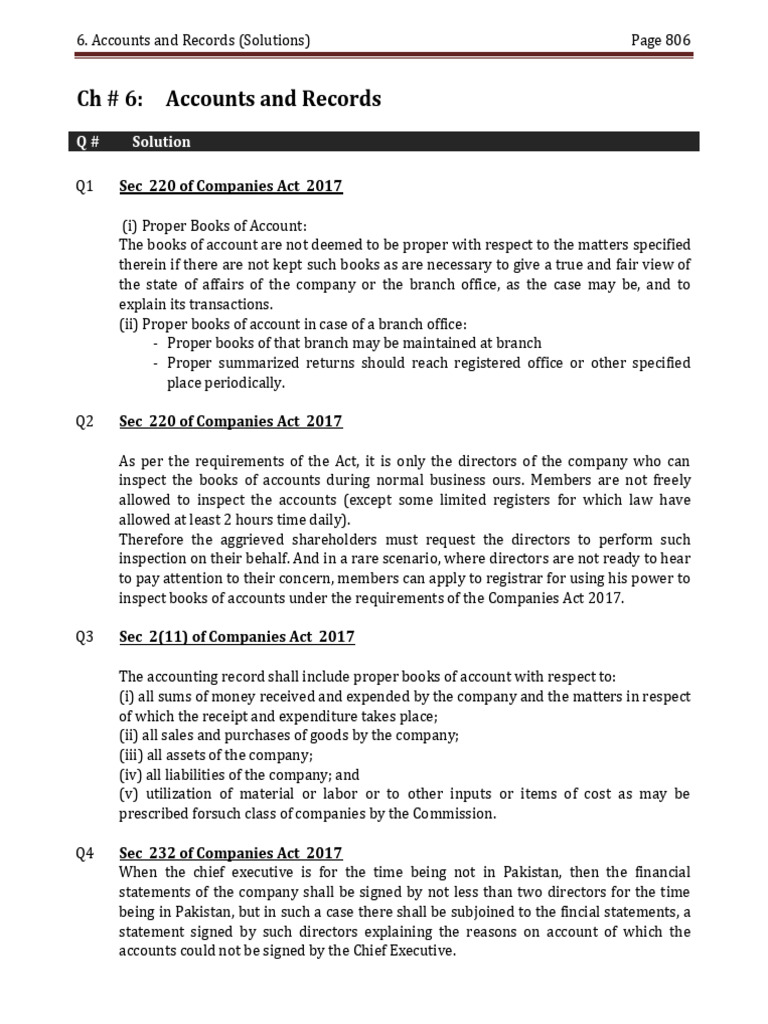 Accounts and Records Under Companies Act | PDF | Accounting | Business