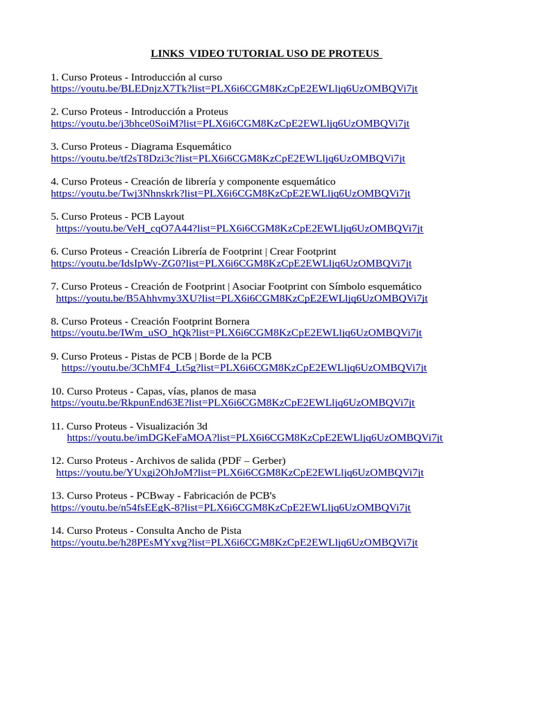 Links Tutorial Videos Proteus | PDF
