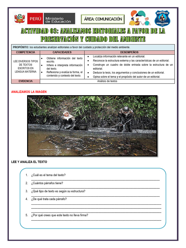 Actividad 03-Unidad 05 - 3ro | PDF
